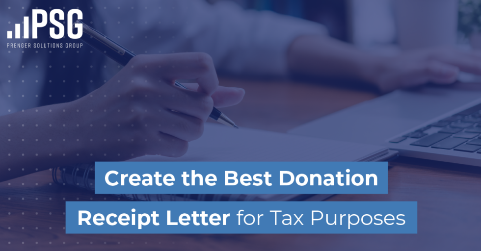 Create the Best Donation Receipt Letter for Tax Purposes - Prenger ...