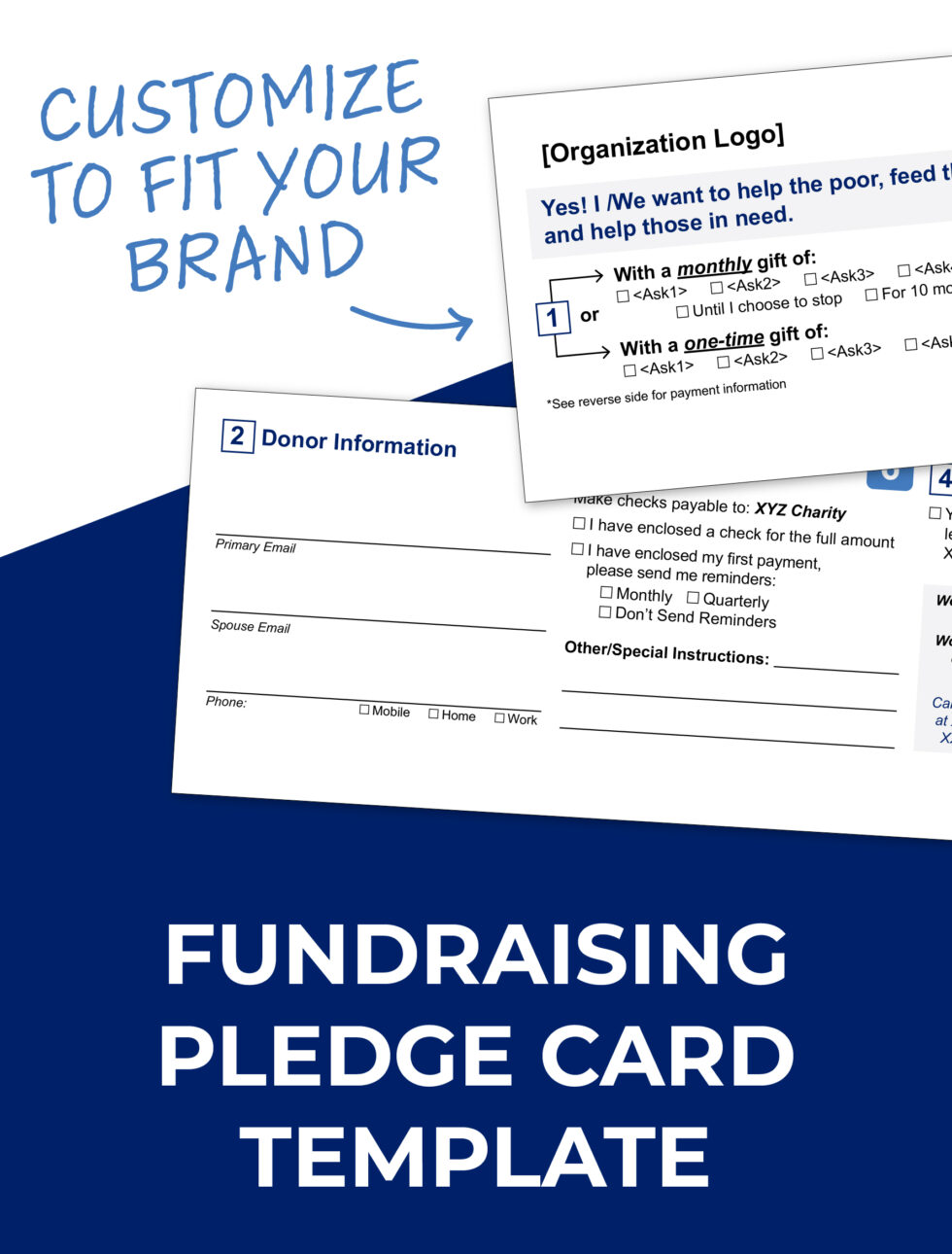 Fundraising Pledge Card Template - Customize for your brand